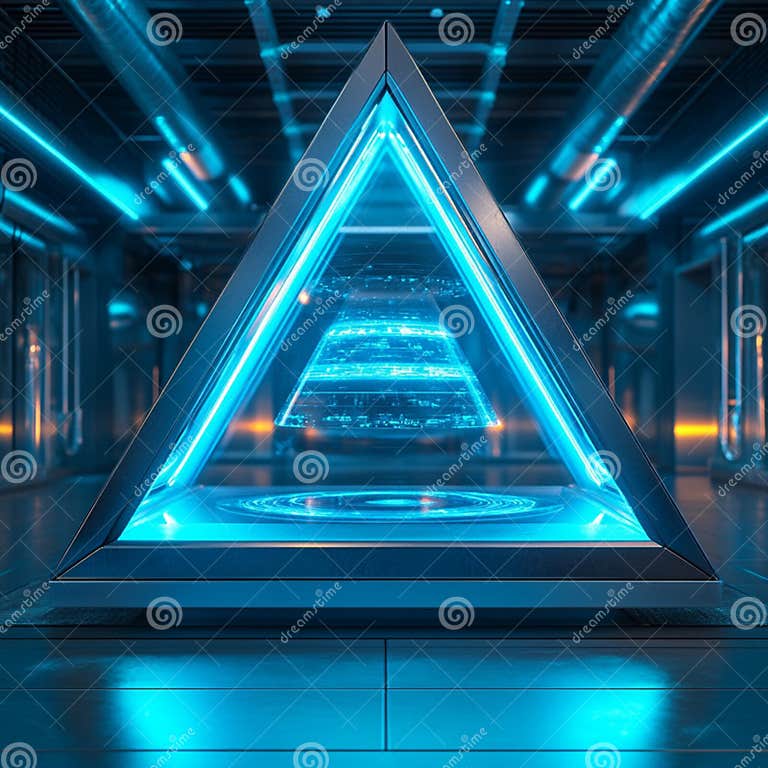 Futuristic Triangular Structure with Holographic Projection in High ...