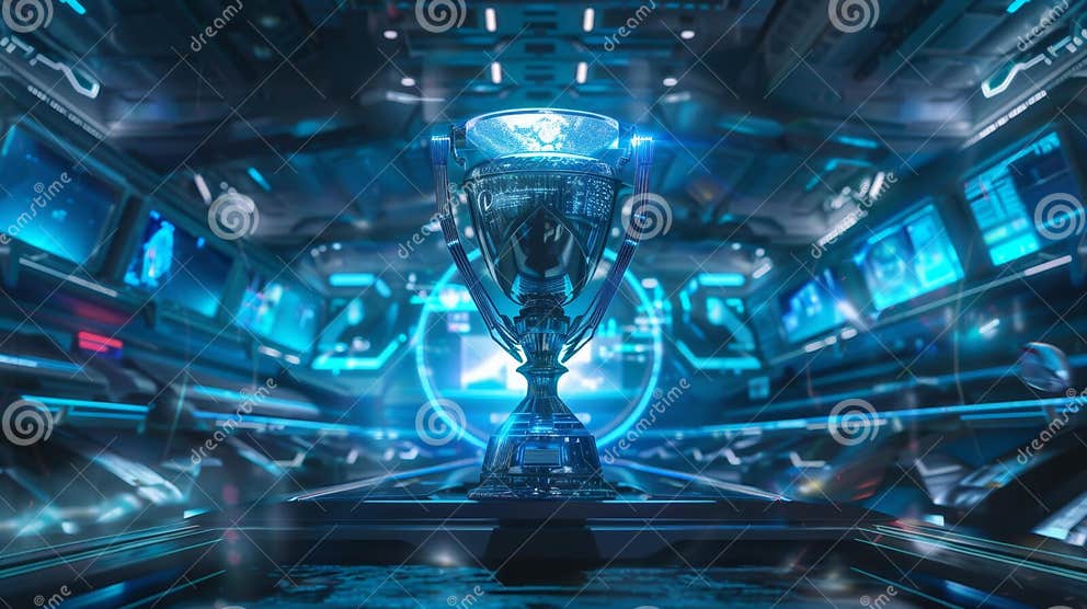 Futuristic Trophy in High-Tech Environment, Generative AI Stock Image ...