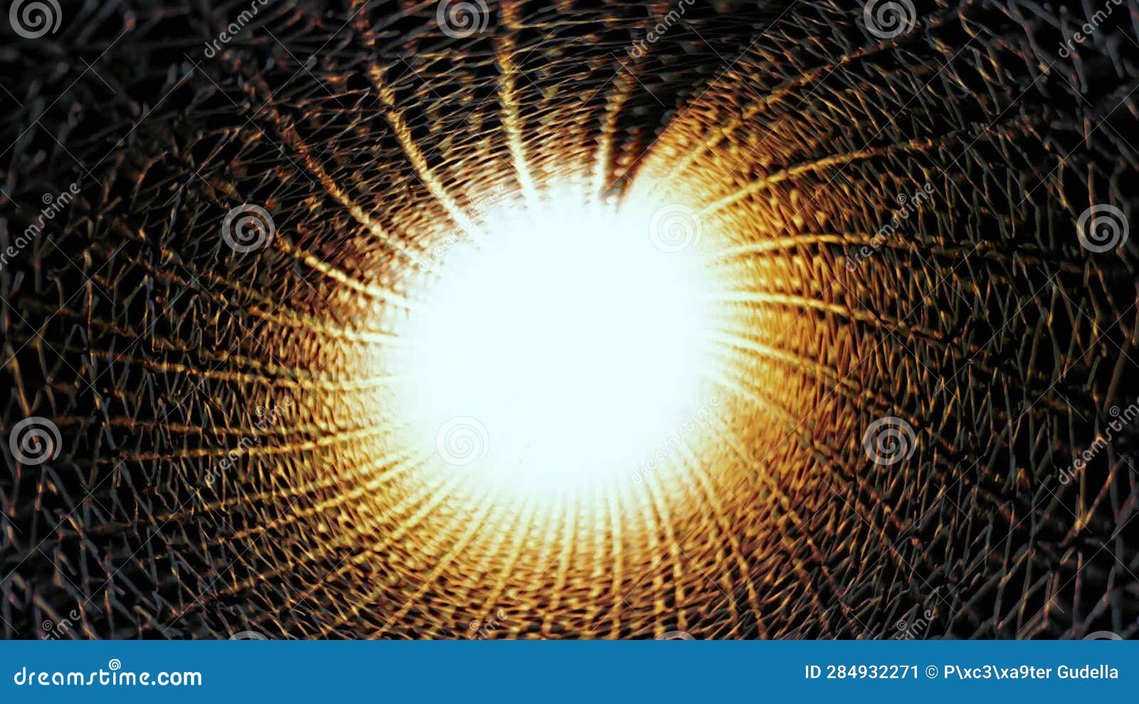 Futuristic Looking Metal Grid Tube Pattern, Light at the End Stock ...