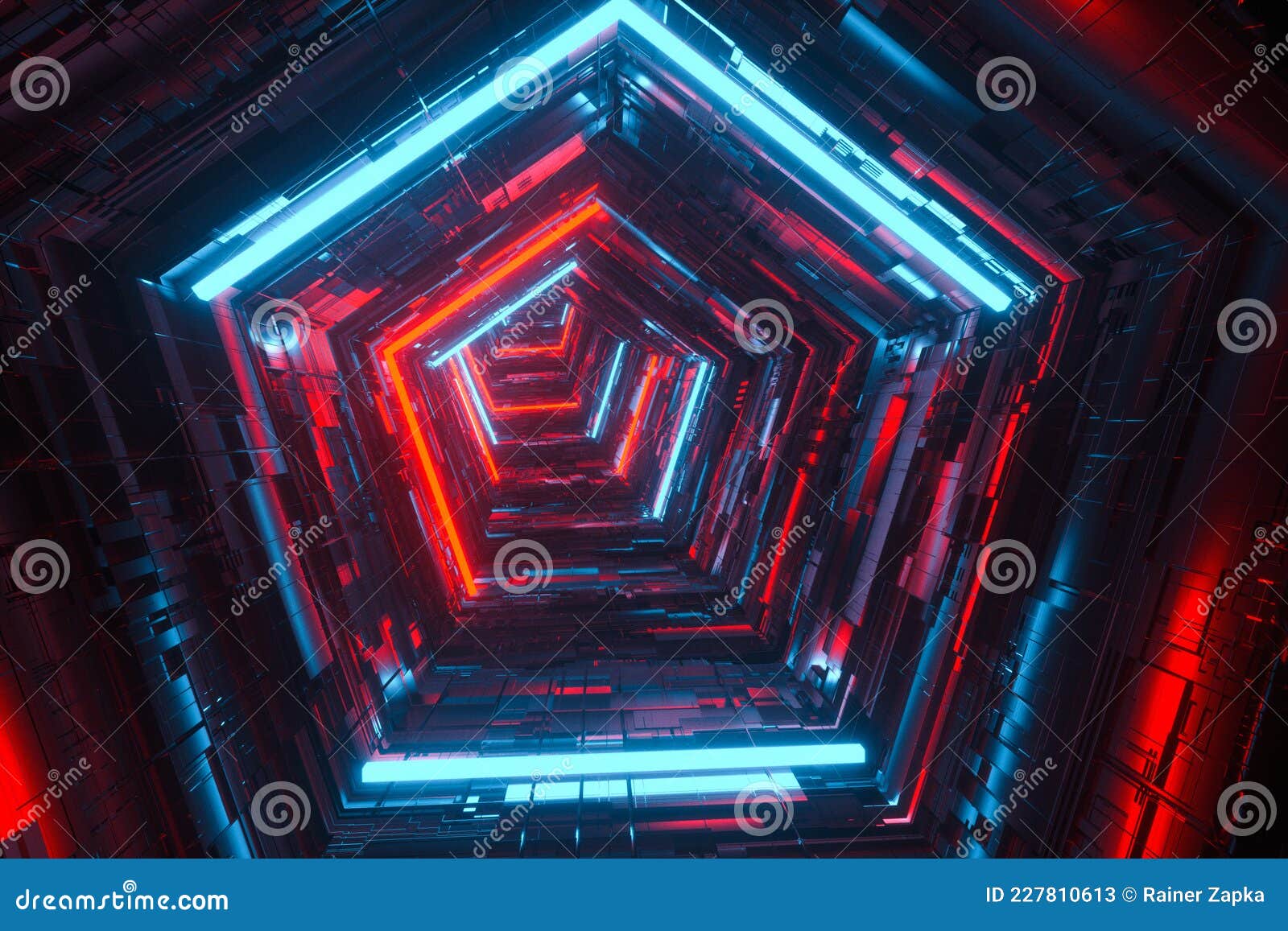Futuristic Tunnel Background 3d Rendering Stock Illustration ...