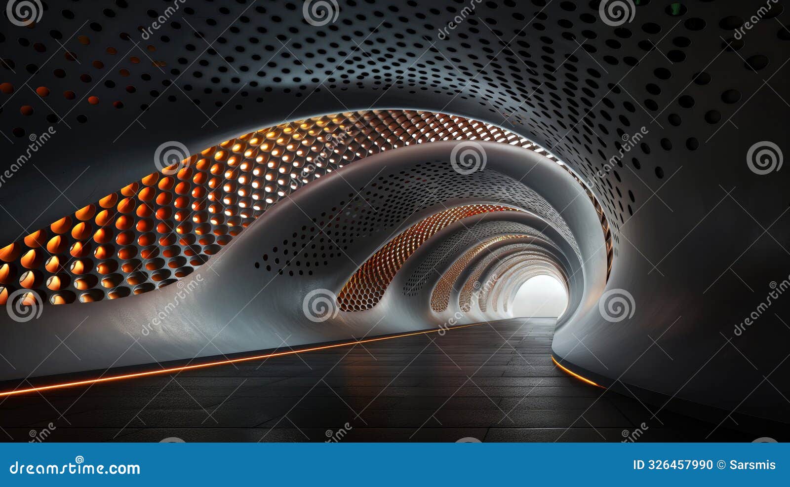 Futuristic Tunnel with Curved Architecture and Dynamic Lighting Stock ... Futuristic Tunnel with Curved Architecture and Dynamic Lighting Stock ...