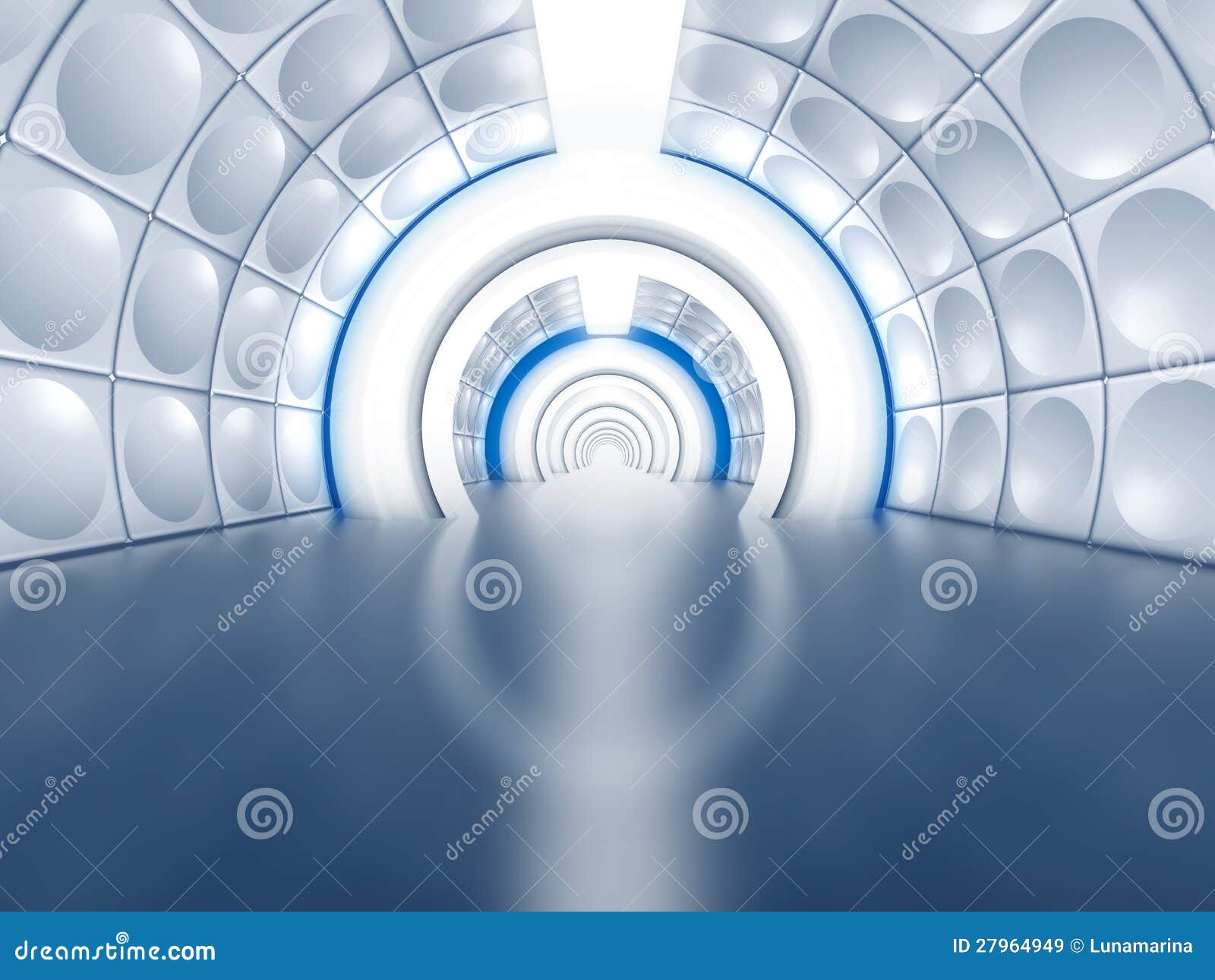 Futuristic Tunnel Like Spaceship Corridor Stock Illustration ...