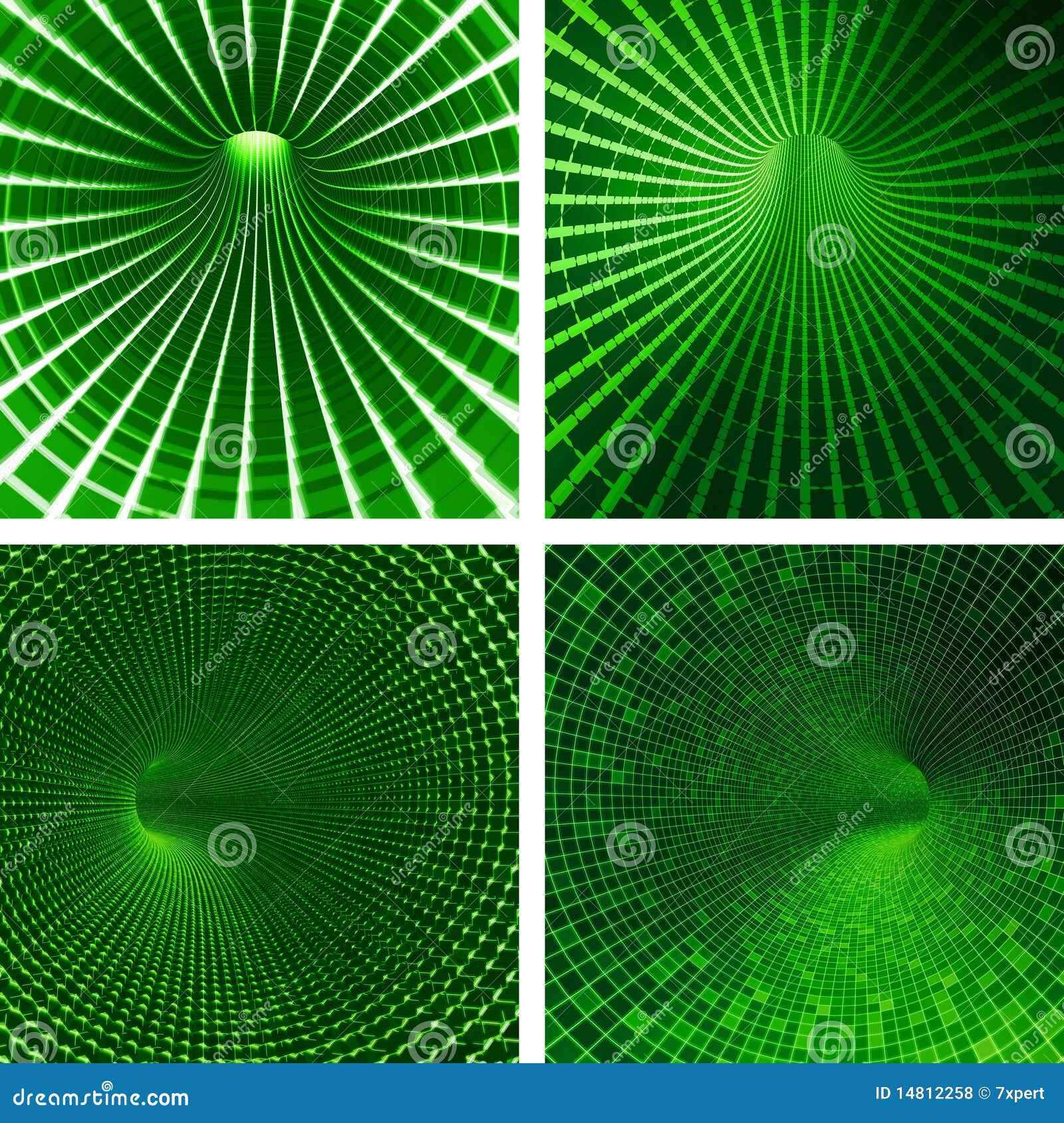 Futuristic Tunnels Collection Stock Illustration - Illustration of ...