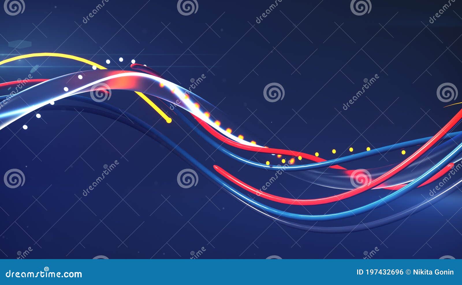 Futuristic Twisted Cables 3D Render Illustration Stock Illustration ...