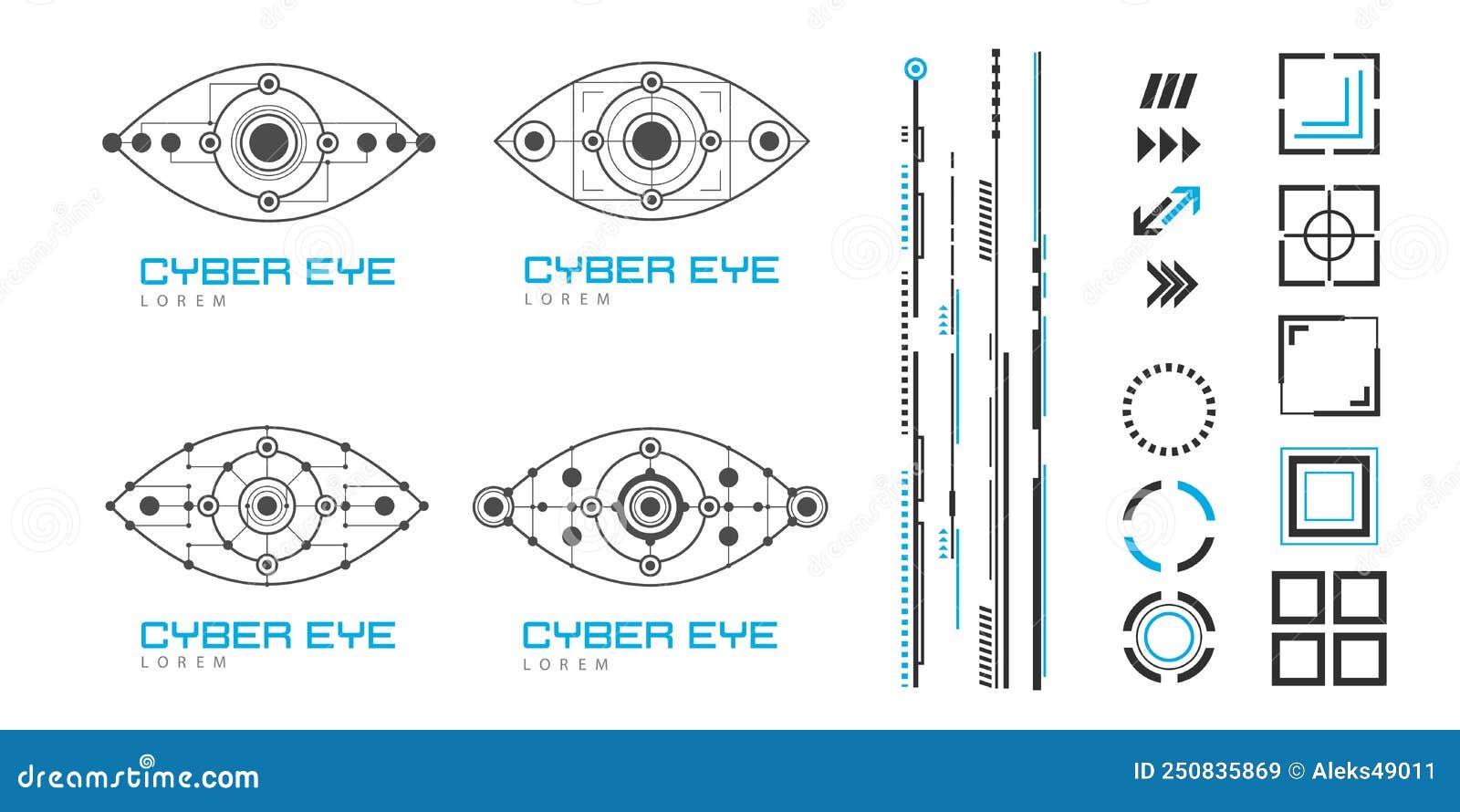 Futuristic Ui Elements.Electronic Eye.Technological Framework.Vector ...