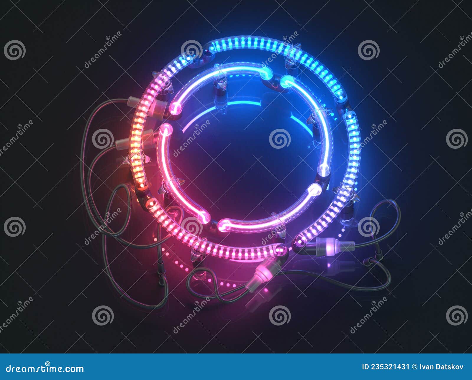 Futuristic Ultraviolet Circle Frame Border. Royalty-Free Stock Photo ...