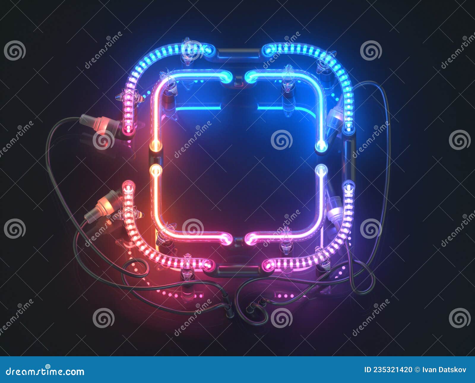 Futuristic Ultraviolet Square Frame Border. Royalty-Free Stock Image ...