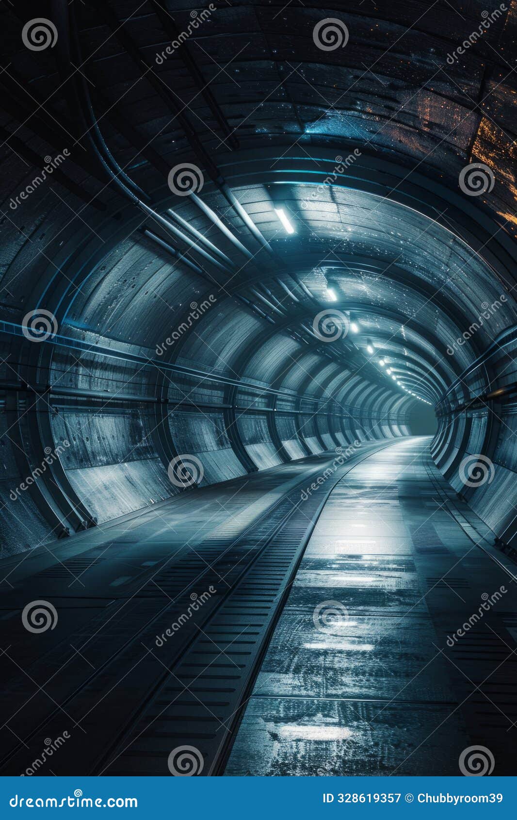 Futuristic Underground Tunnel for Creative Mockup Scenes Stock ...