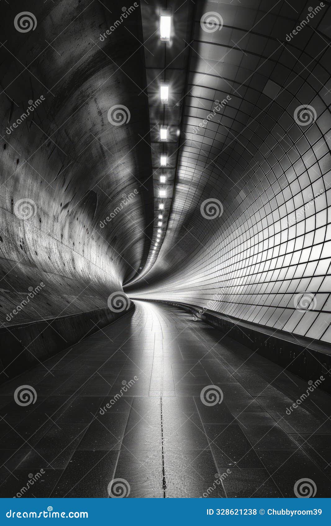Futuristic Underground Tunnel for Mockup Scenes Stock Illustration ...