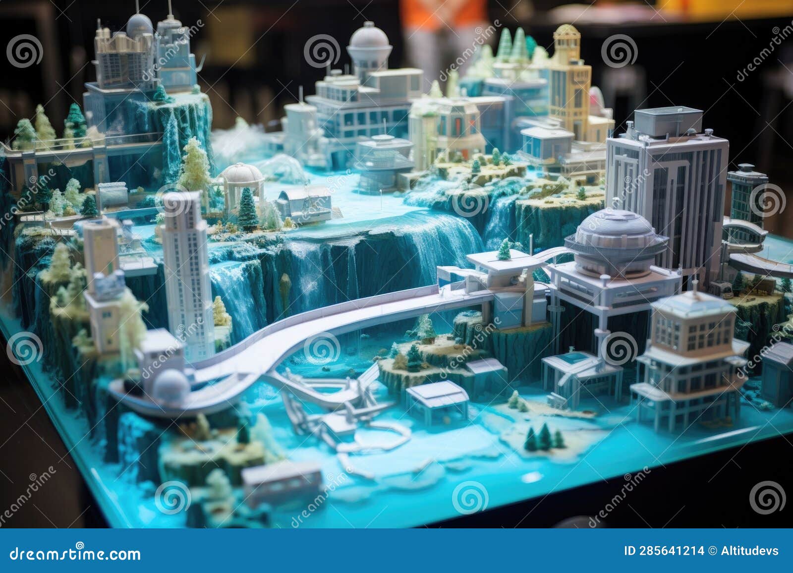 Futuristic Underwater 3d Printed City Model Stock Photo - Image of ...