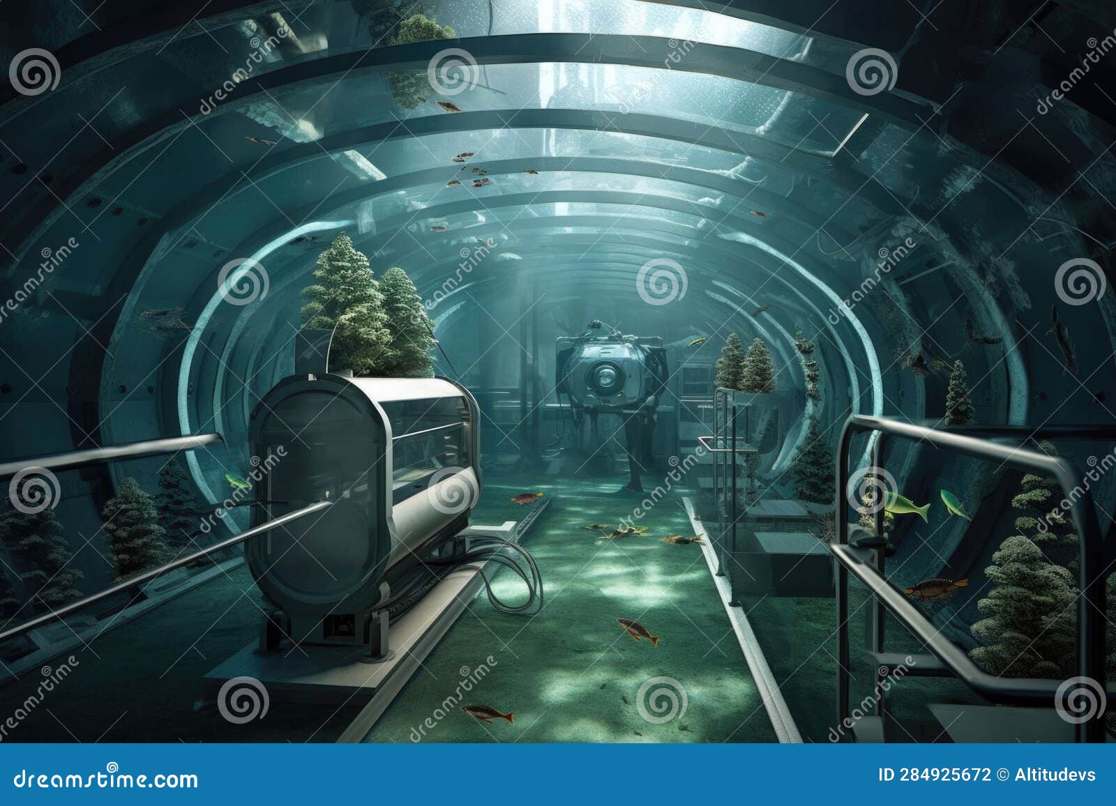 Futuristic Underwater Research Laboratory Stock Illustration ...