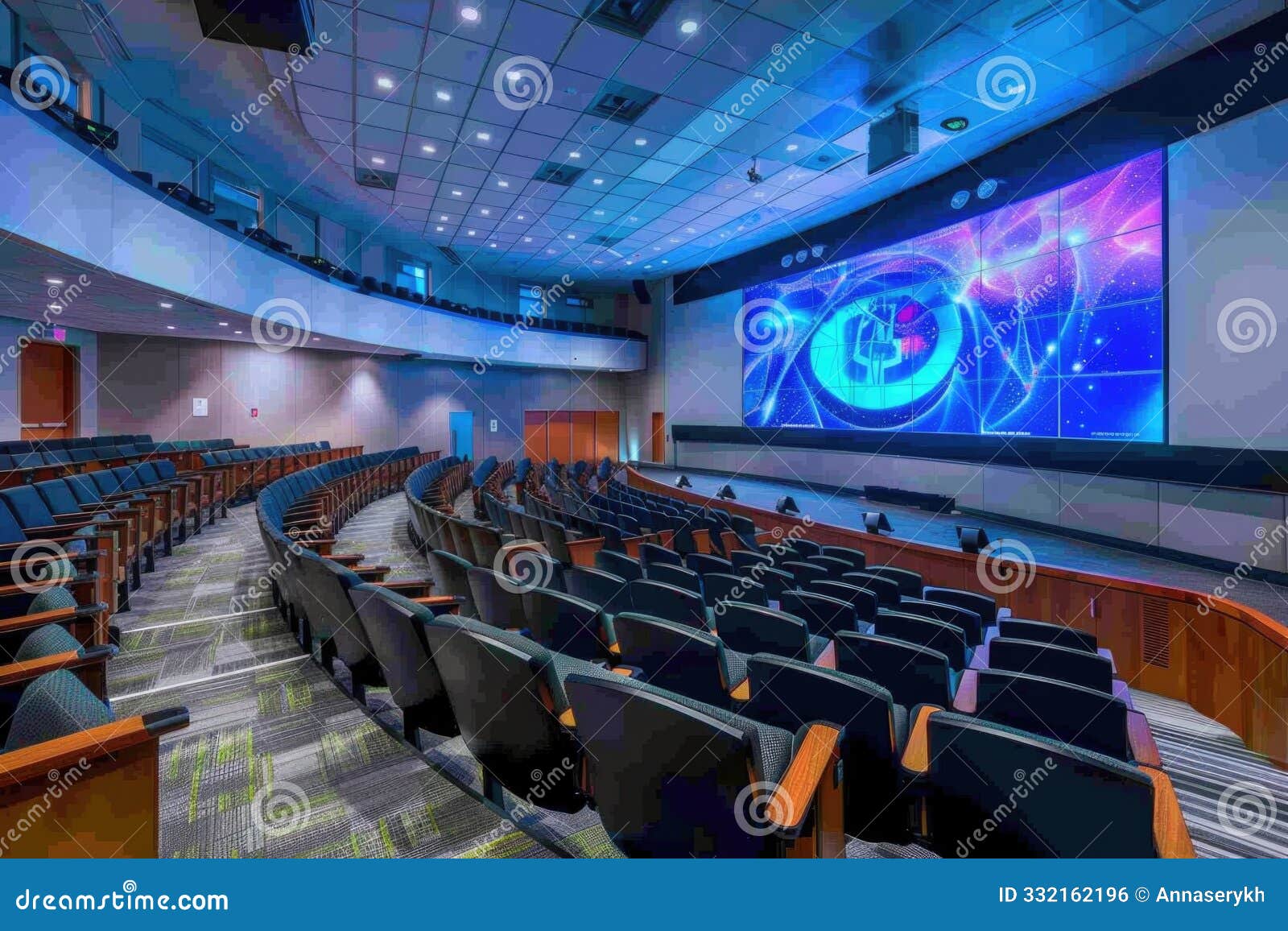 Futuristic University Lecture Hall with Advanced Digital Screen for ...