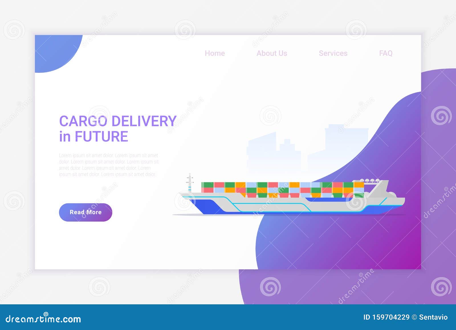 Futuristic Unmanned Self-driving Cargo Ship Loading with Containers ...