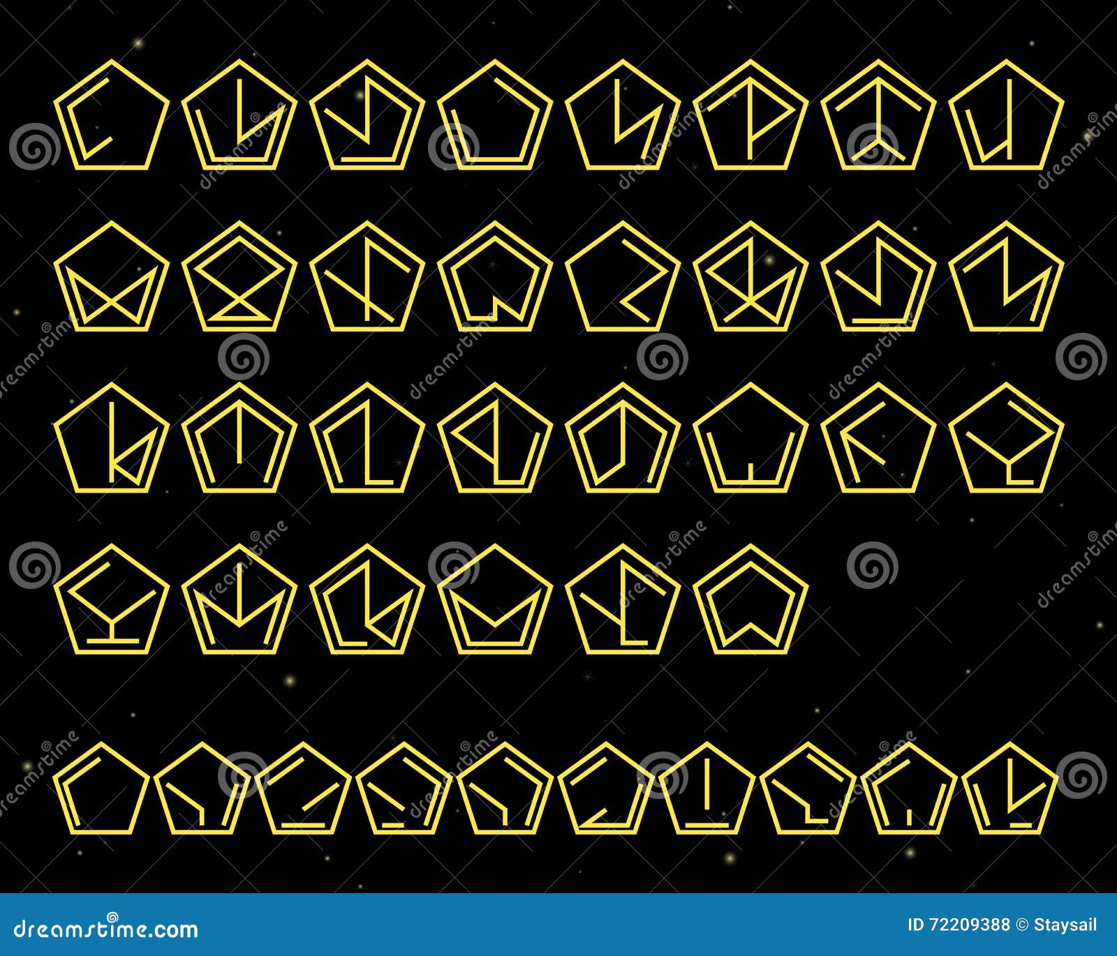 Futuristic Unreadable Alphabet. Alien Font. Vector Template ...