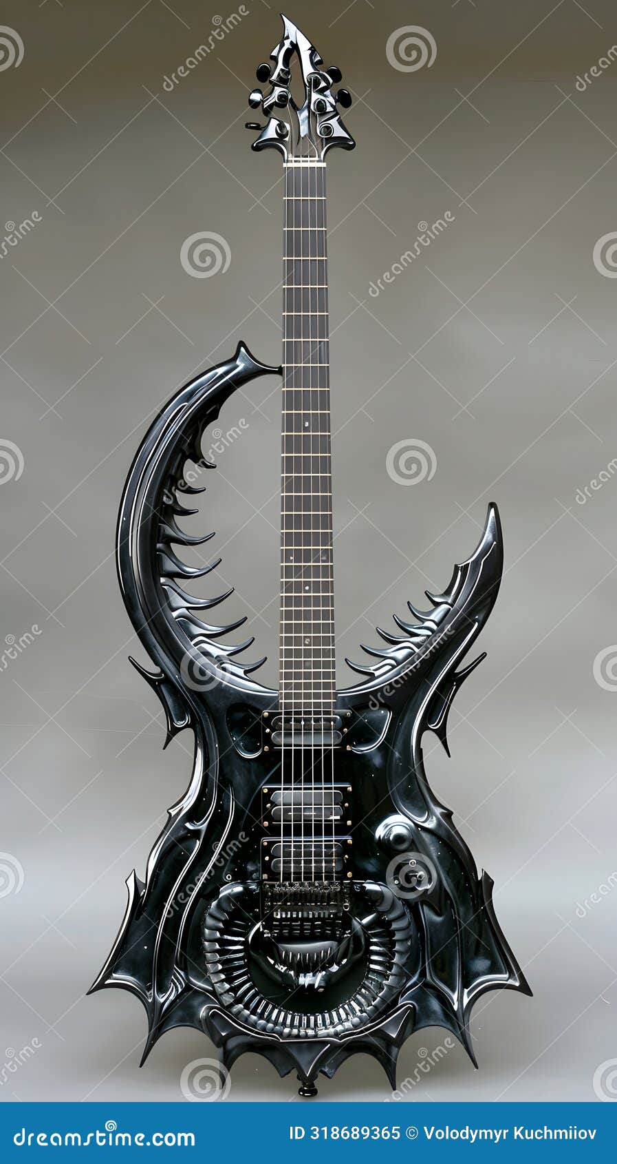 Futuristic Unusual Alien Rock Guitar Stock Illustration - Illustration ...