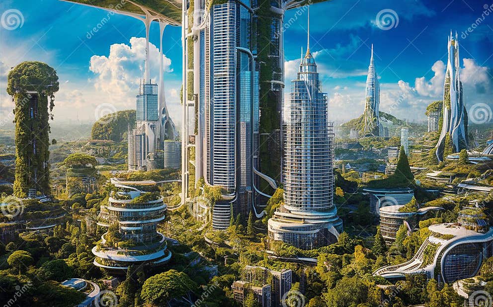 Futuristic Urban Utopia: a Harmony of Nature and Technology - Generated ...