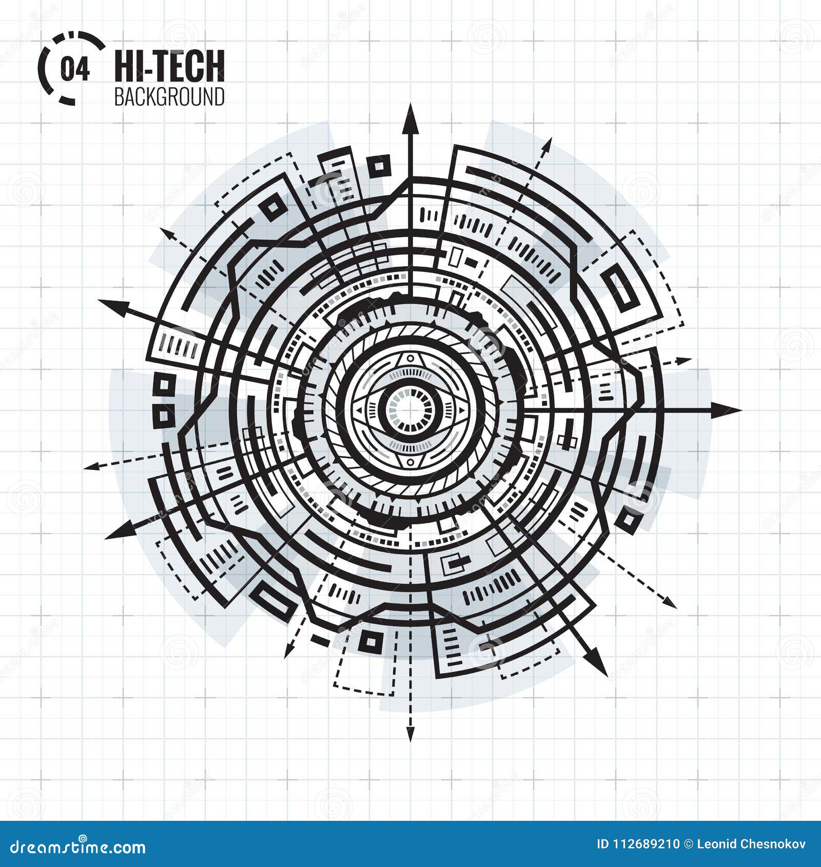 Futuristic User Interface Circle Elements Set Stock Vector ...
