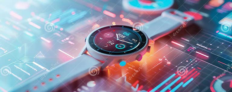 Futuristic User Interface with Circular Control Panel and Digital Display Stock Photo - Image of ...