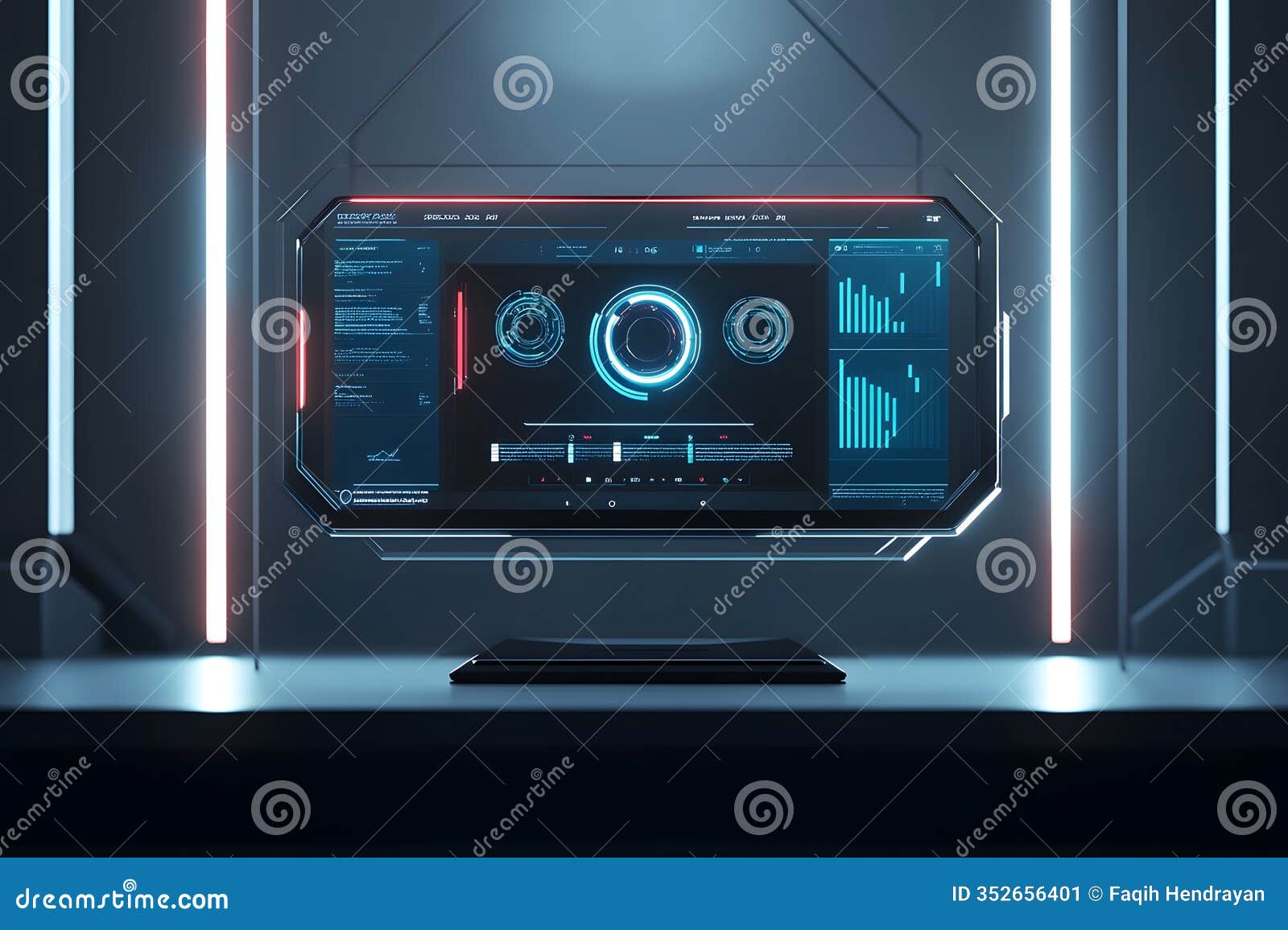 Futuristic User Interface: Data Visualization and System Monitoring ...