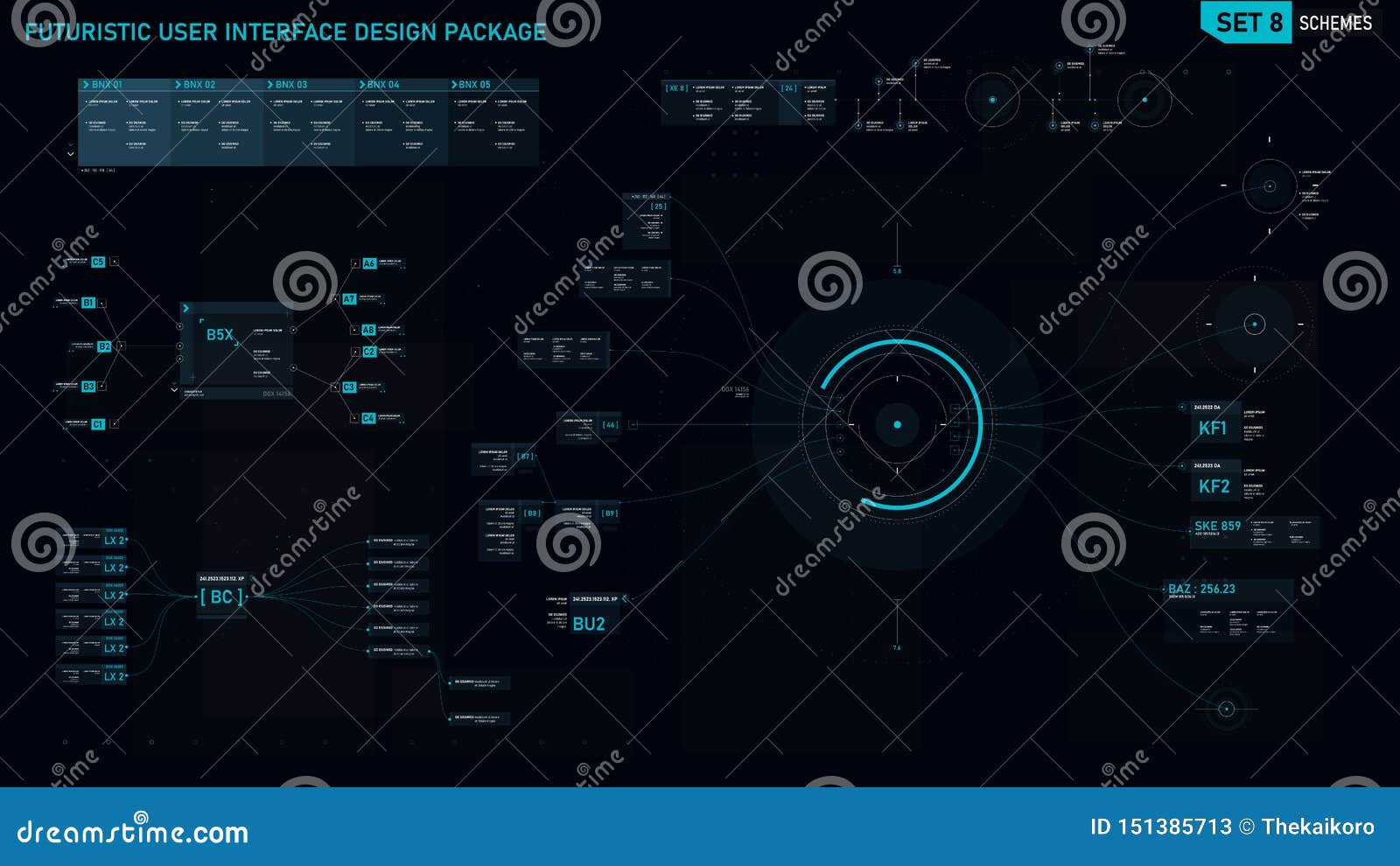 Futuristic User Interface Design Element Set 08 Stock Vector ...