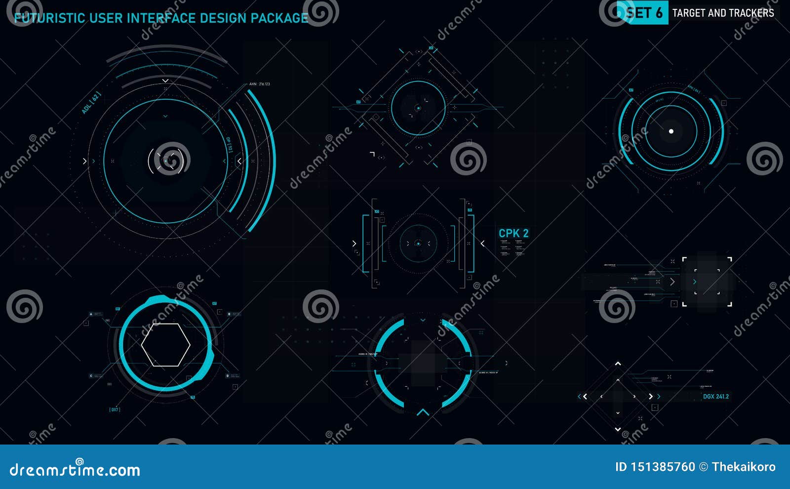 Futuristic User Interface Design Element Set 06 Stock Illustration ...