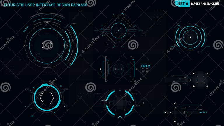 Futuristic User Interface Design Element Set 06 Stock Illustration ...