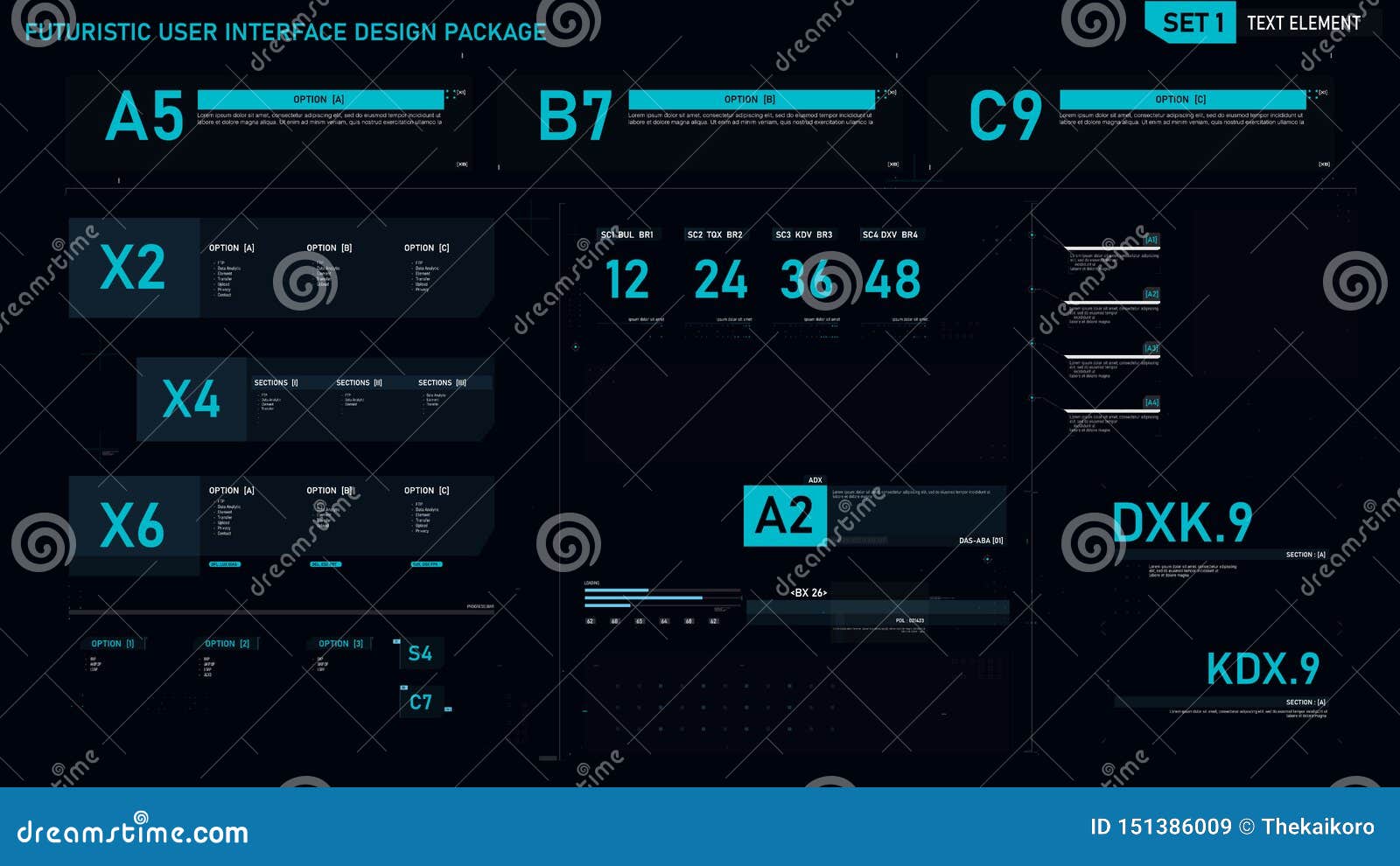 Futuristic User Interface Design Element Set 01 Stock Illustration ...