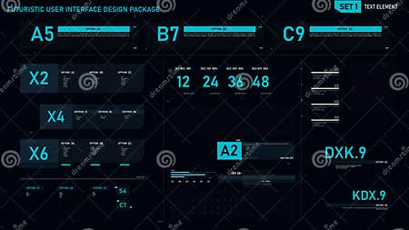 Futuristic User Interface Design Element Set 01 Stock Illustration ...