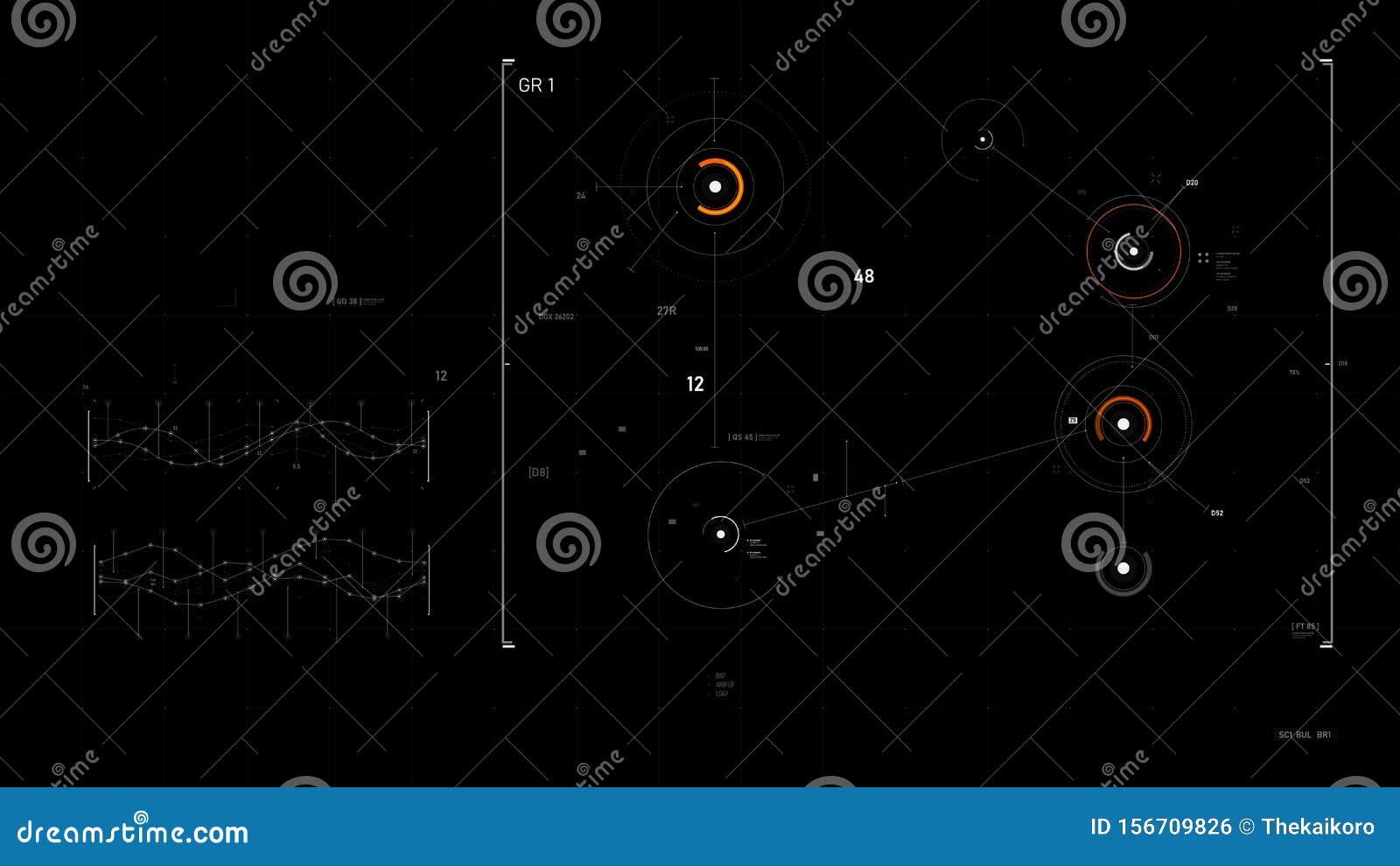 Futuristic User Interface Design Element Video Overlay 013 Stock Vector ...