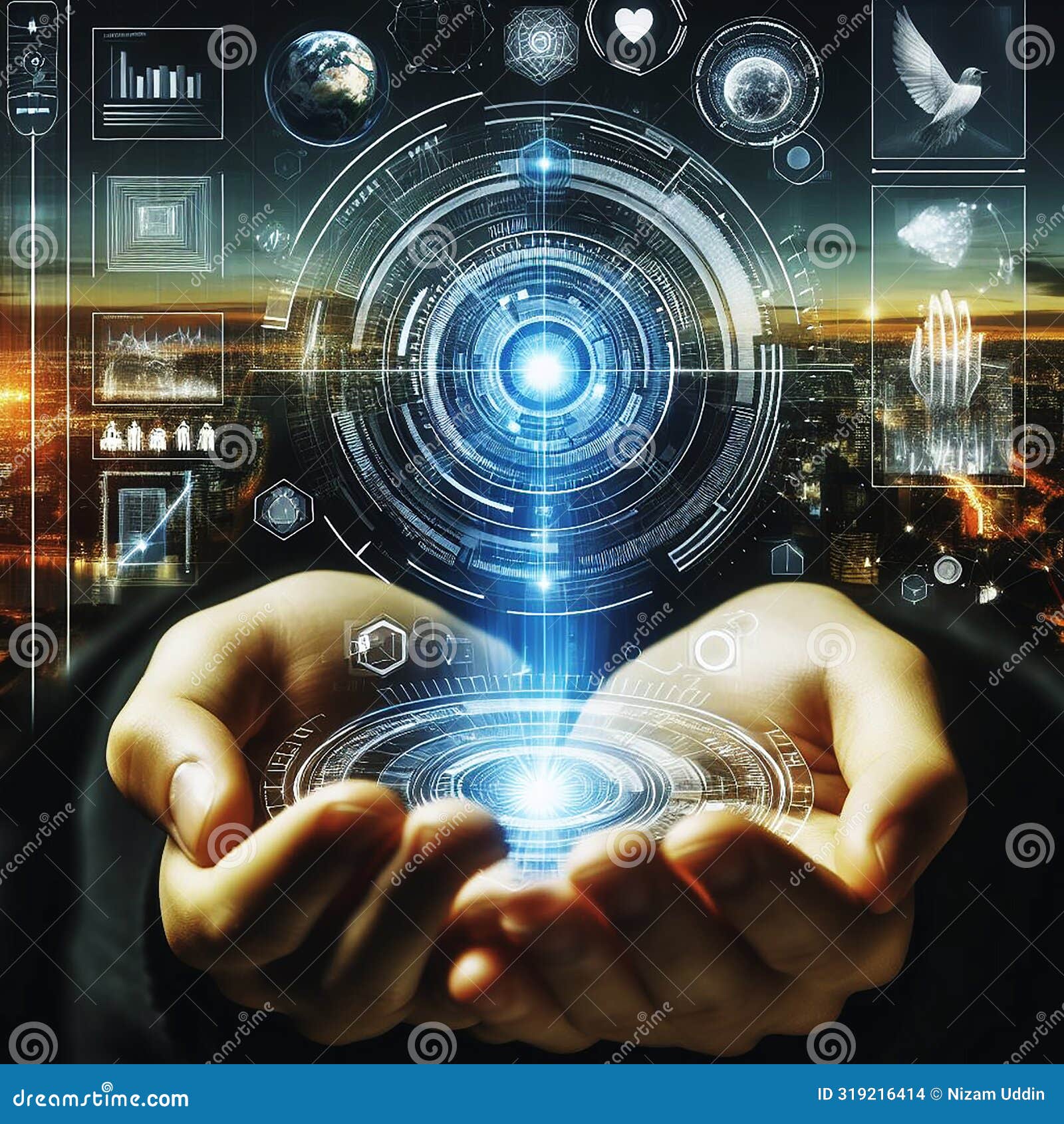 Futuristic User Interface Graphical HUD & IoT Integration Stock Photo ... Futuristic User Interface Graphical HUD & IoT Integration Stock Photo ...