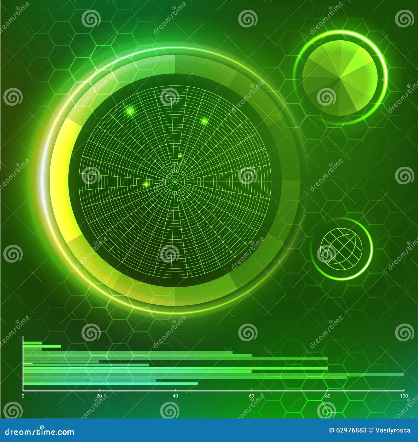 Futuristic User Interface. Green HUD Elements Set Stock Illustration ...