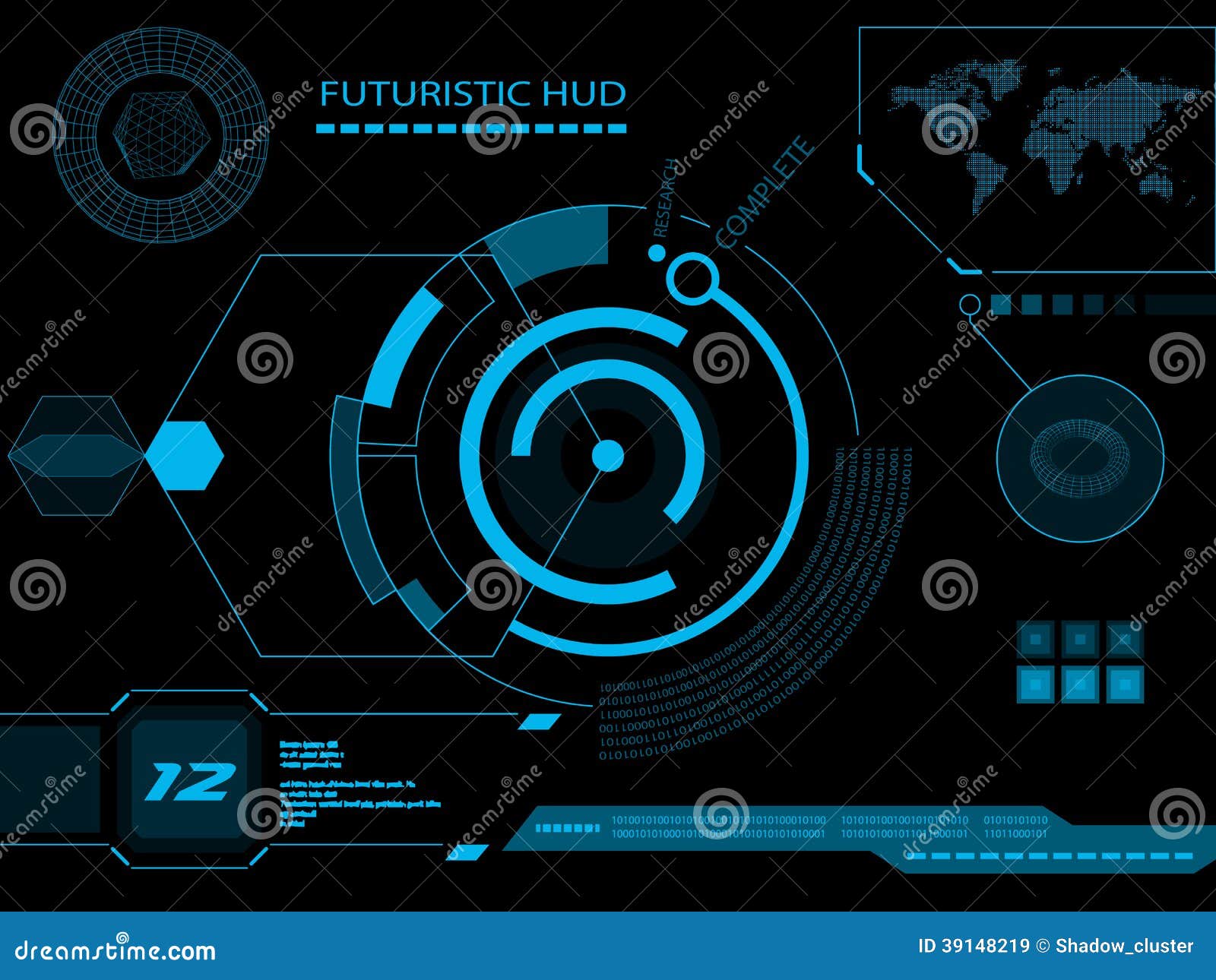 Futuristic User Interface HUD Stock Vector - Illustration of interface ...