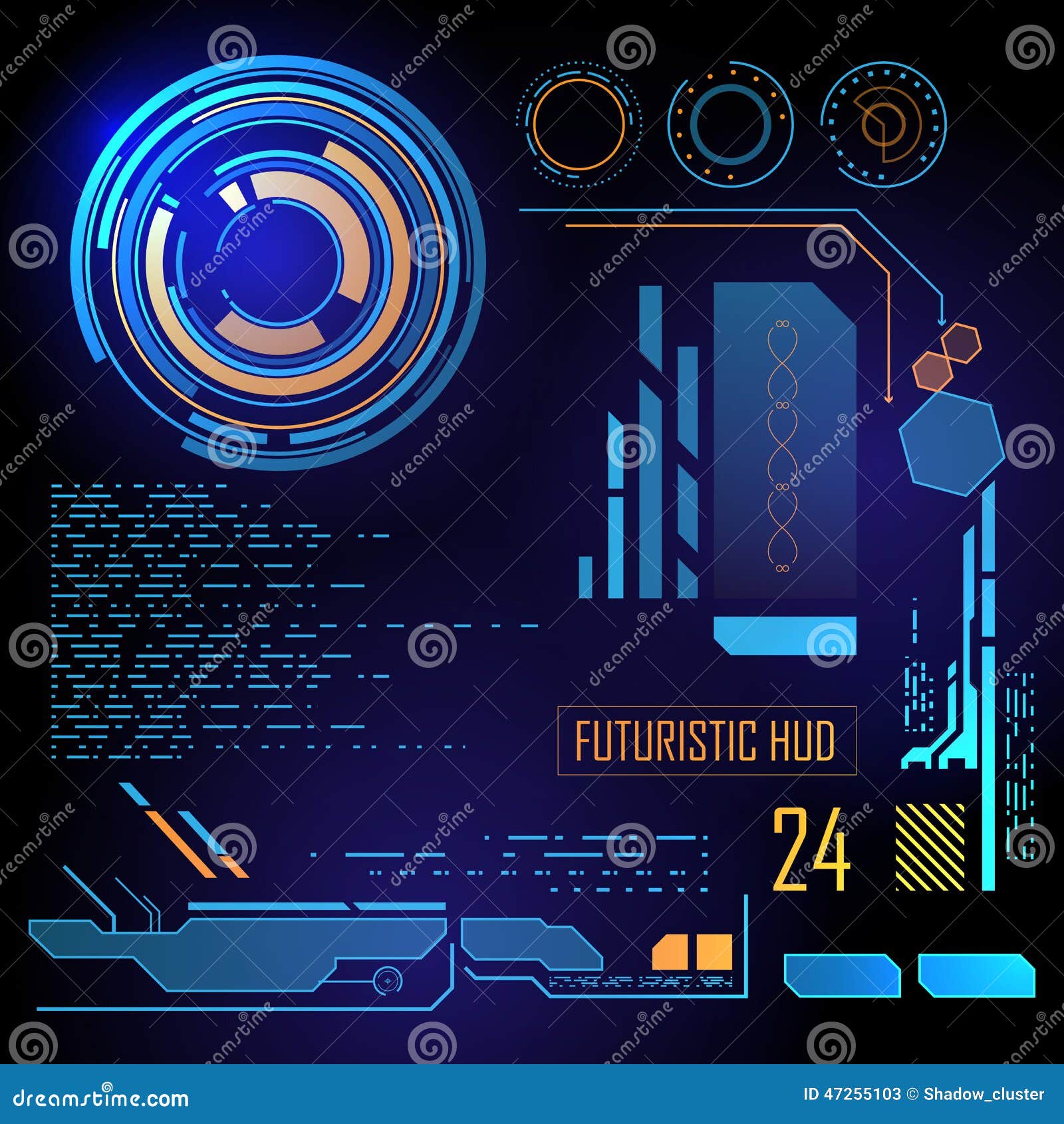 Futuristic User Interface HUD Stock Vector - Illustration of control ...