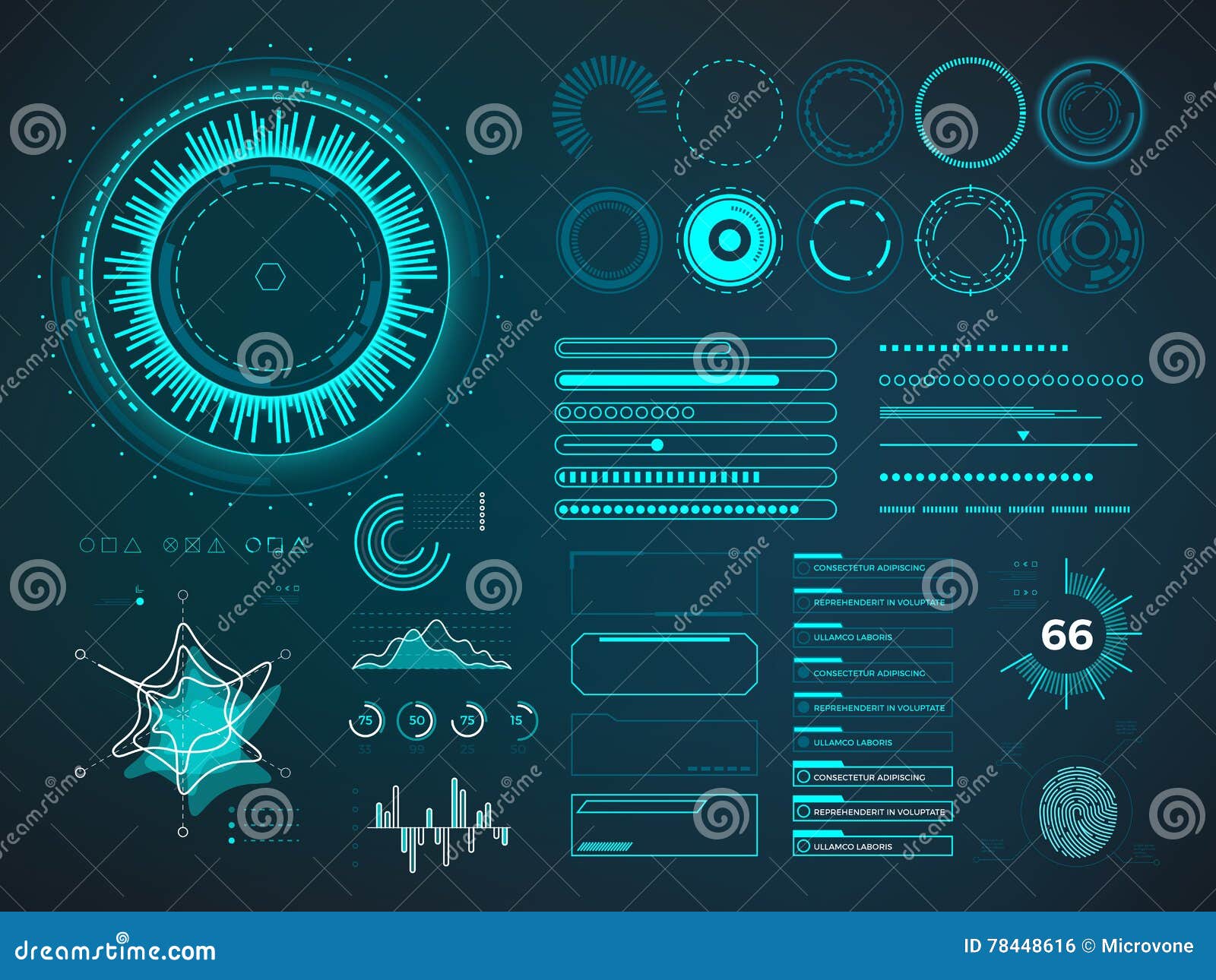 Futuristic User Interface HUD. Infographic Vector Elements Stock Vector ...