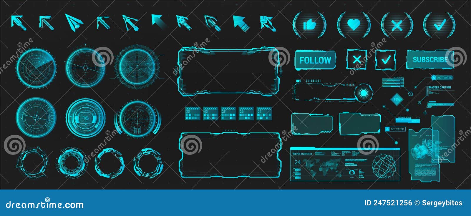 Futuristic User Interface HUD for UI, UX, Web Stock Vector ...