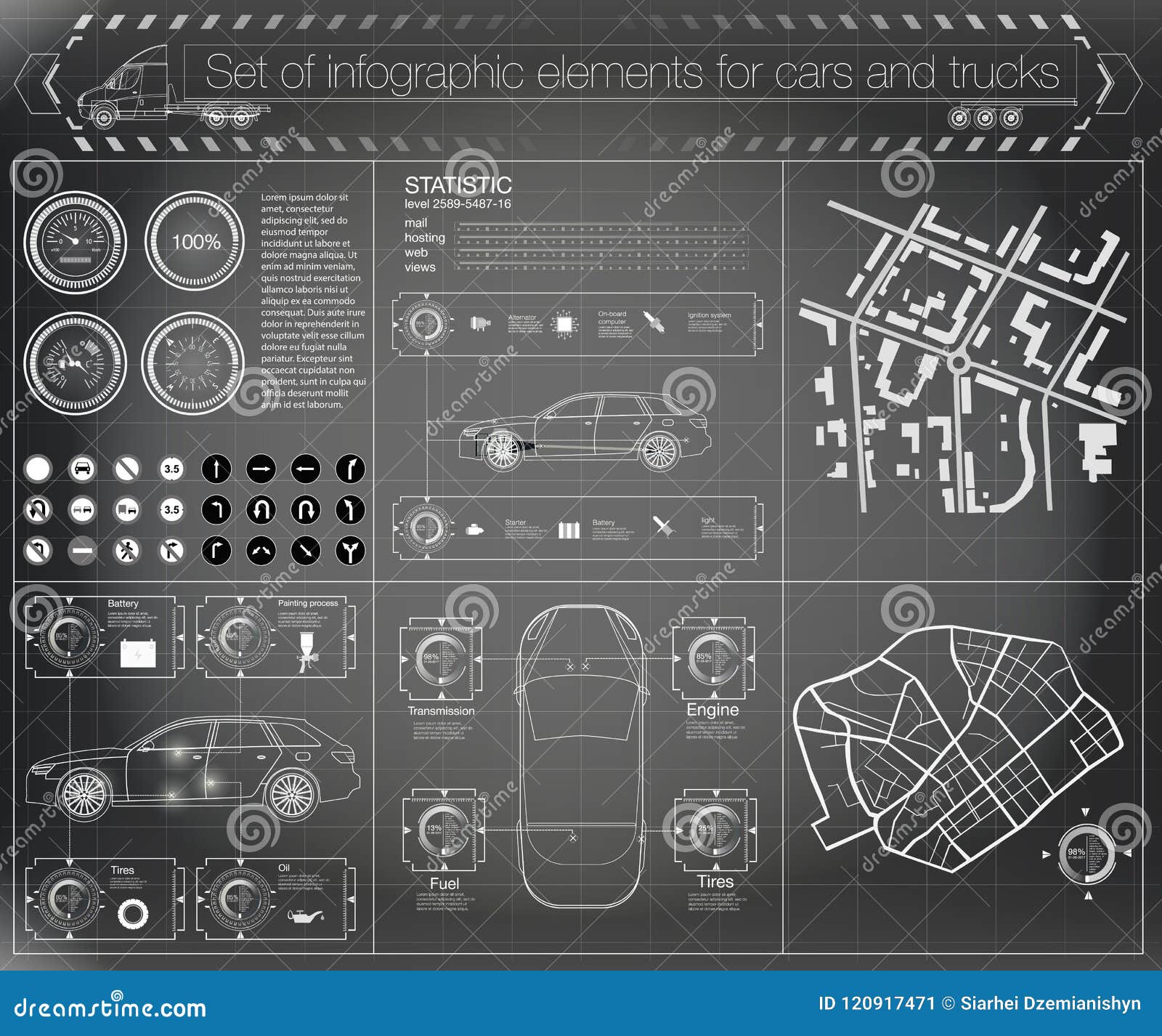 Futuristic User Interface. Infographics Of Freight Transport And ...