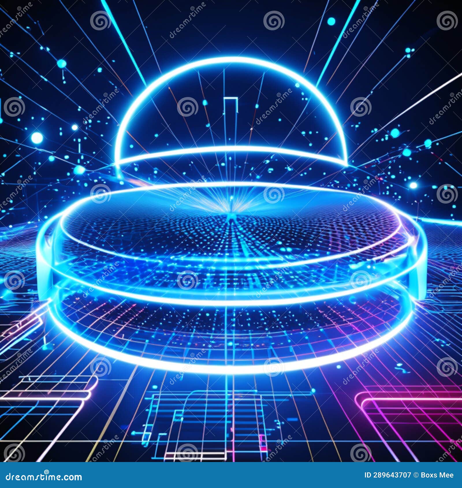 Futuristic User Interface with Neon Lights. Futuristic User Interface ...
