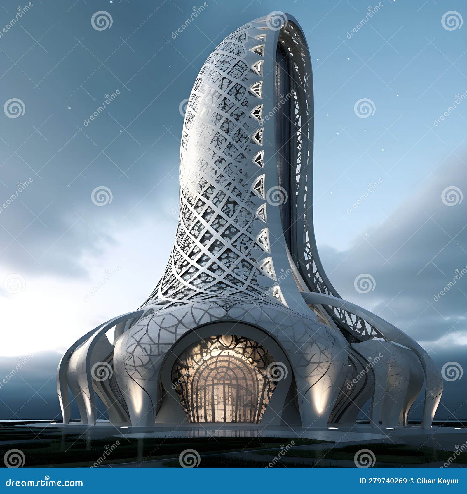 Futuristic Utopia, a Mesmerizing 3d Render of a Building in a Serene ...