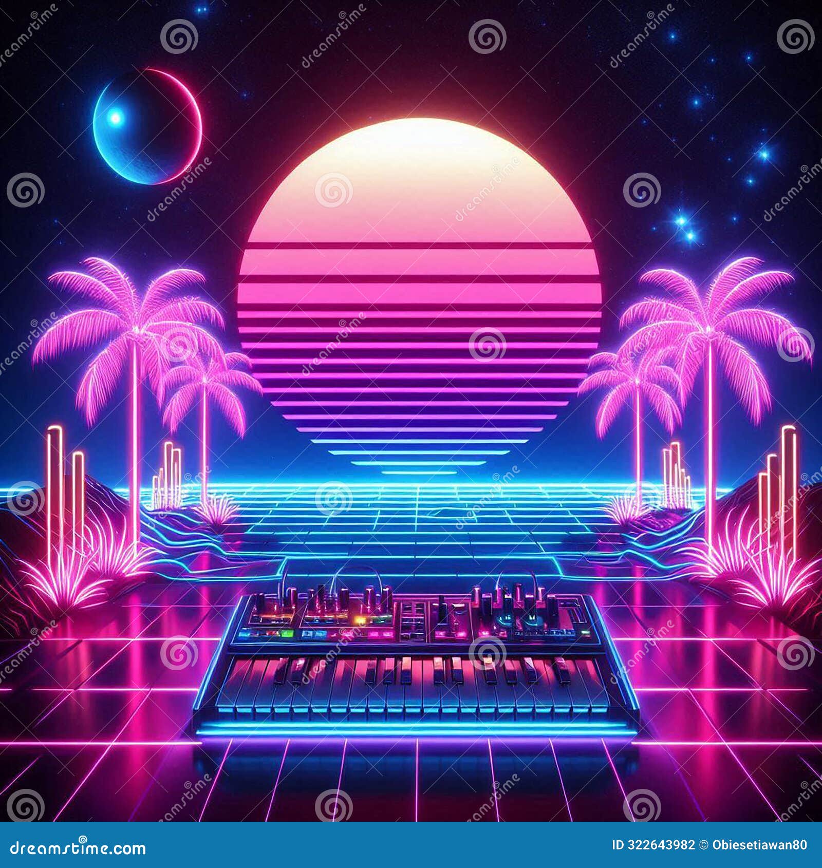Futuristic vaporwave stock photo. Image of concert, theatre - 322643982