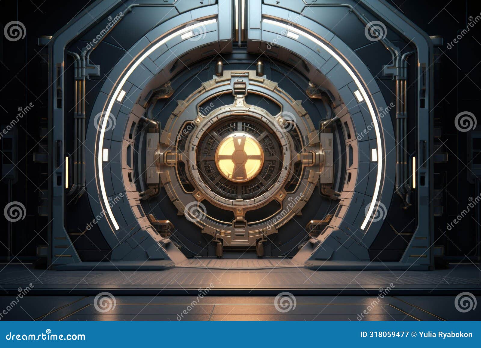 Futuristic Vault Door in a Secure Facility Stock Image - Image of ...