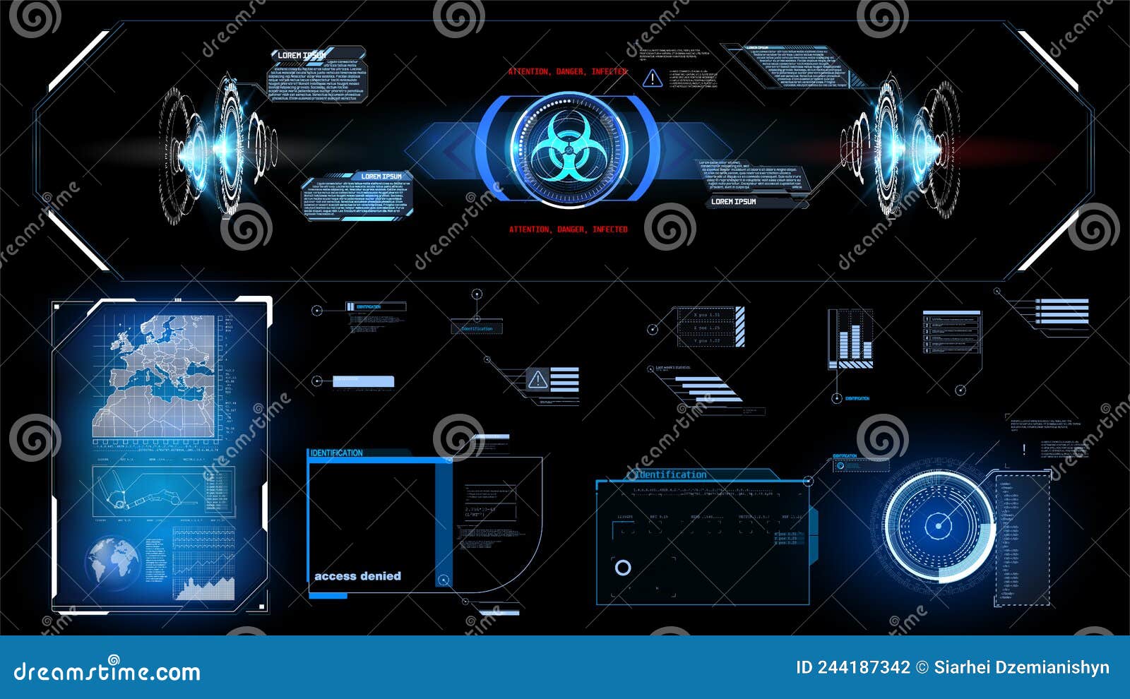 Futuristic Vector HUD Interface Screen Design Stock Vector ...