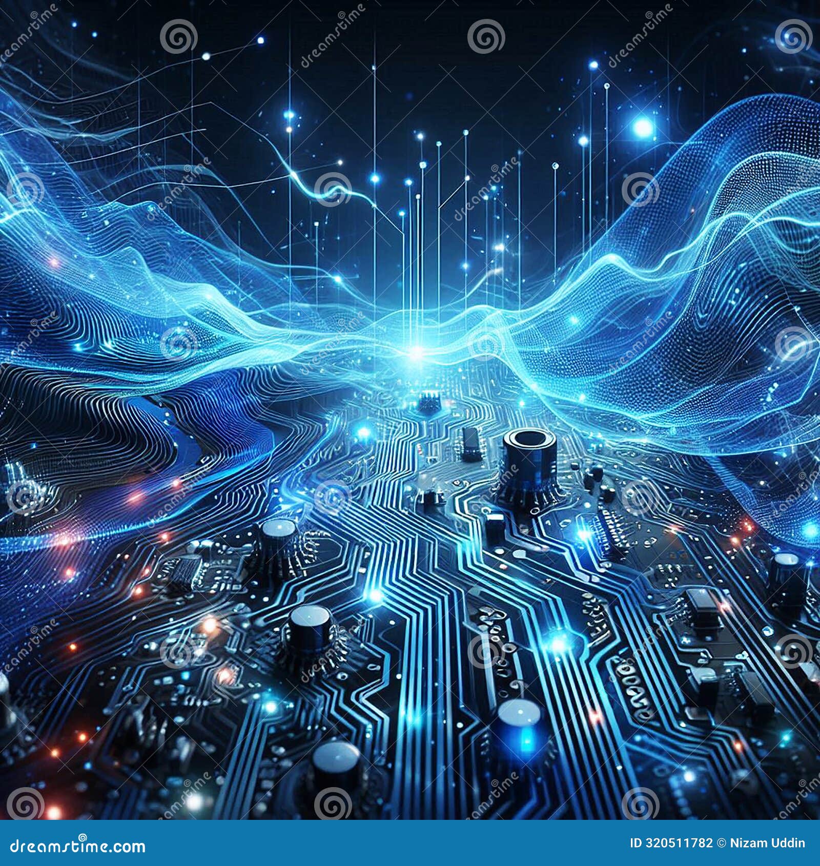 Quantum Technology Circuit Board Design Stock Illustration ...