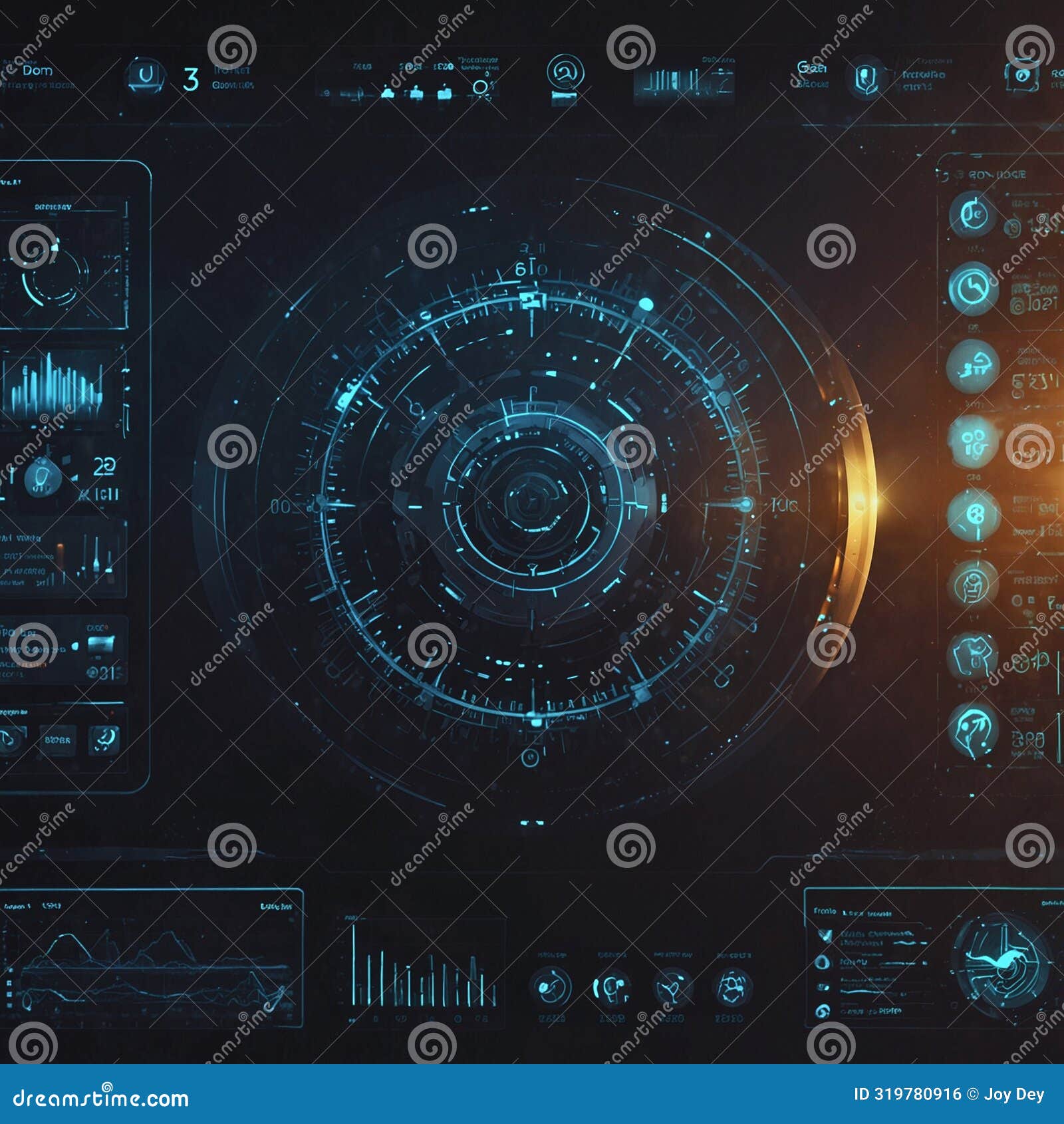 Futuristic Vehicle and Graphical User Interface. Stock Illustration - Illustration of digital ...