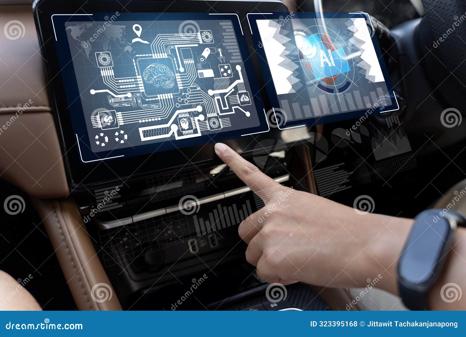 Futuristic Vehicle and Graphical User Interface. Intelligent Car ...