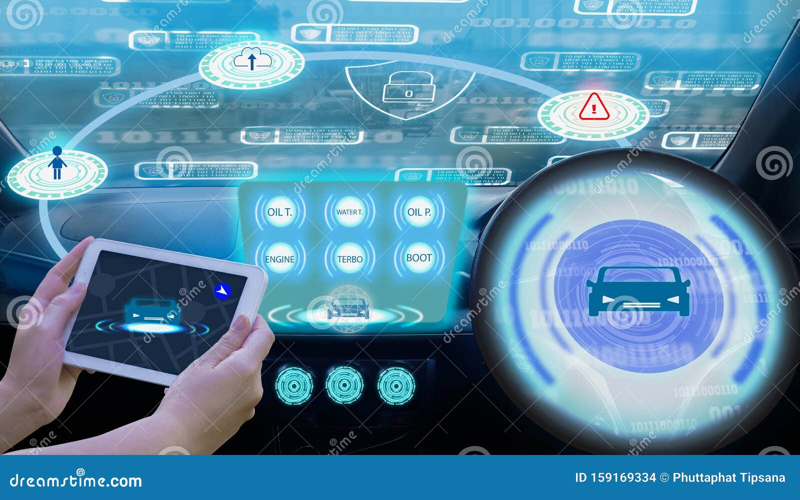 Futuristic Vehicle Smart Car Cockpit,graphic User InterfaceGUI Digital ...