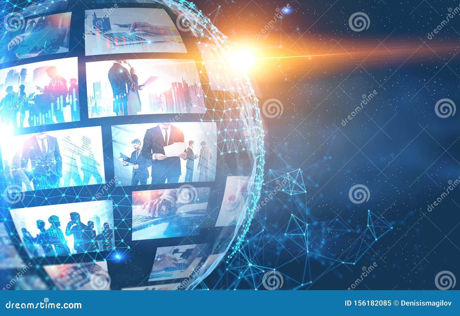 Futuristic Video Interface and Communication Stock Image - Image of ...
