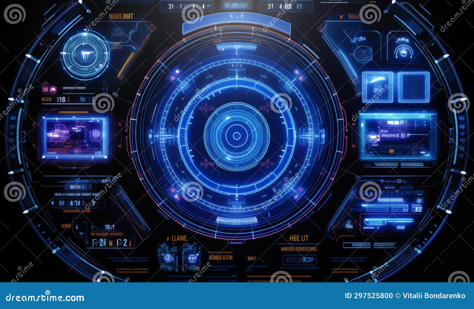 Futuristic Virtual Graphic Touch User Interface HUD. 3d Rendering ...