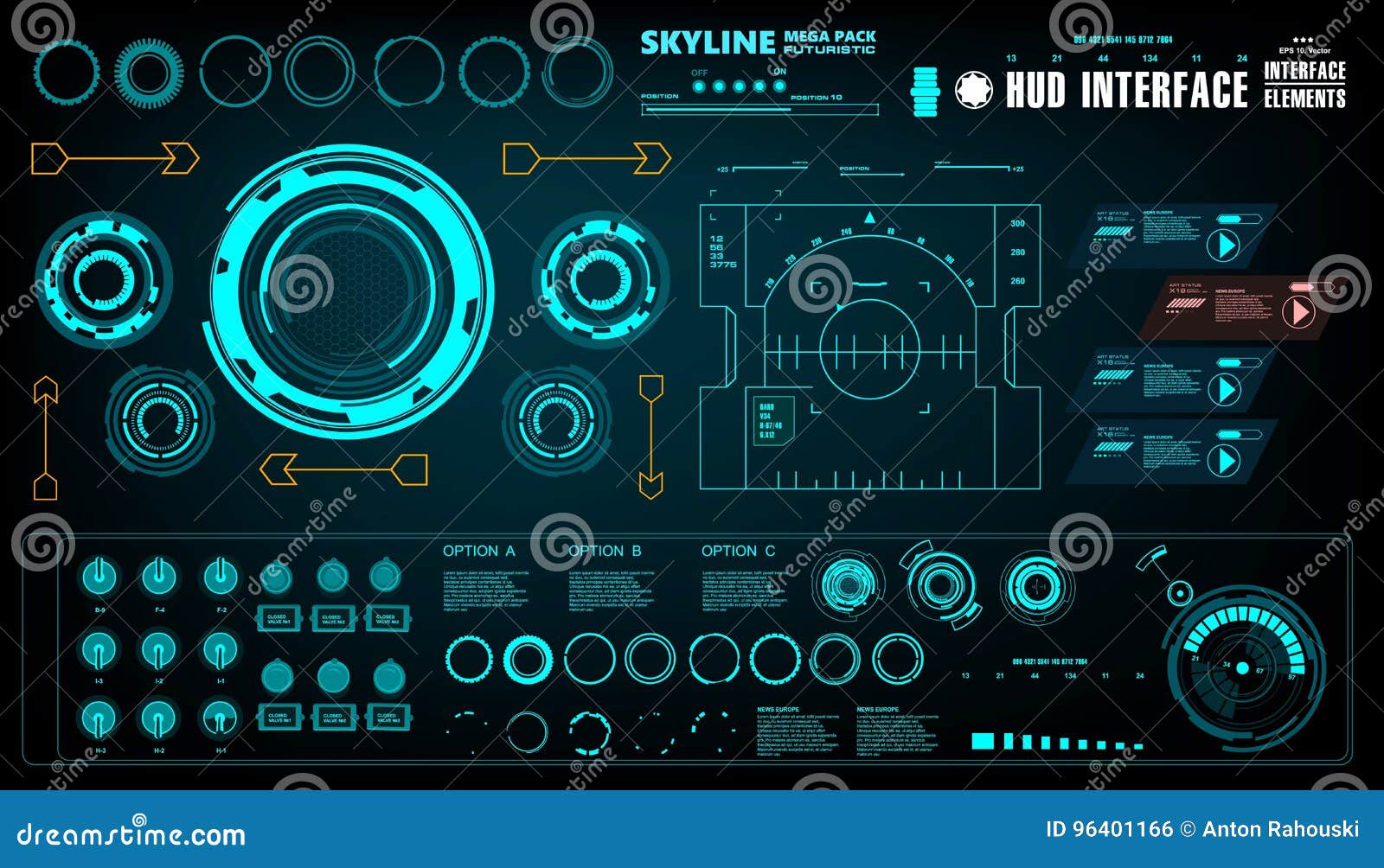 Futuristic Virtual Graphic Touch User Interface, HUD Stock Vector - Illustration of gaming ...