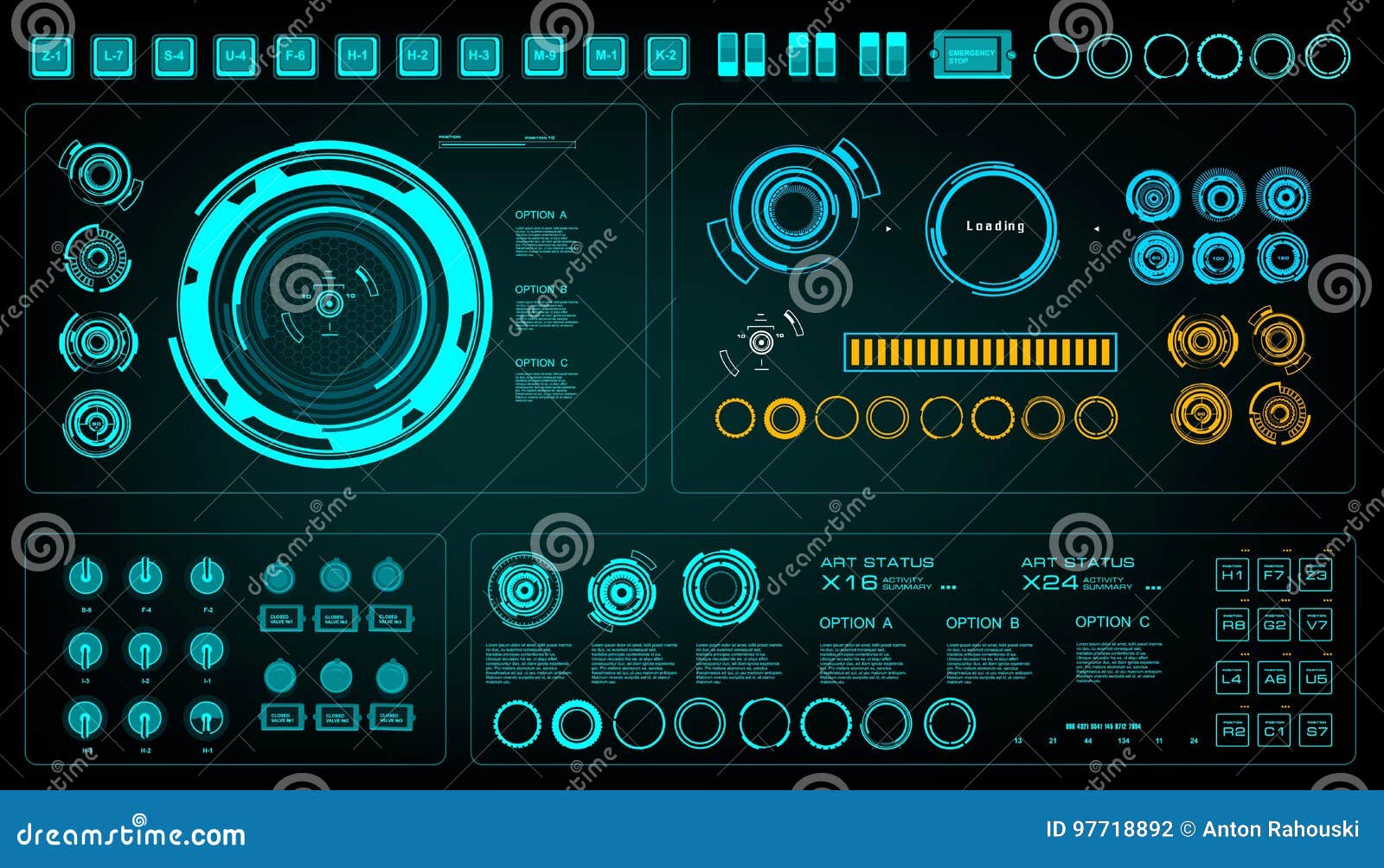 Futuristic Virtual Graphic Touch User Interface, HUD Stock Vector - Illustration of electronic ...