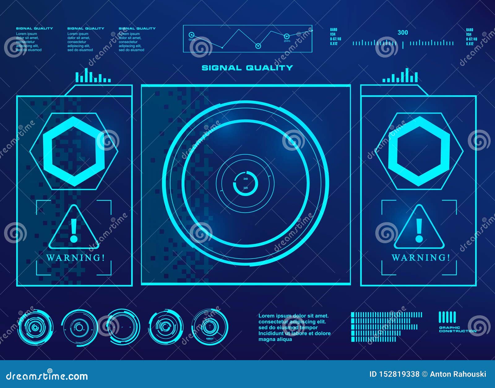 Futuristic Virtual Graphic Touch User Interface, Target Stock Illustration - Illustration of ...